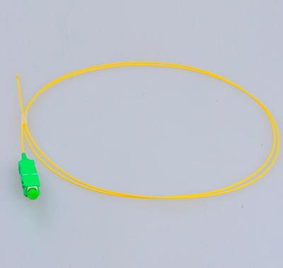 China SC/APC SM simplex 0.9mm Fiber Optic Pigtail yellow color PVC outer cable jacket for sale