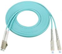 China OM3 Aqua Green Duplex Multimode CATV Patch Cord Jumper for sale
