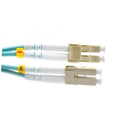 China Latiguillos de fibra óptica OM3 Aqua LC Dúplex en venta