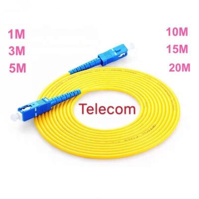 China Yellow 9/125 Single Mode Duplex SC/UPC-SC/UPC Fiber Optic Patch Cord with FC Connector for sale