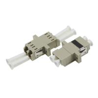 China Multimode Beige LC PC Duplex OM1 OM2 Fiber Optic Coupler for sale