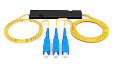 China 1260nm 2.0mm SC UPC 1x2 PLC Fiber Optic Splitter for sale