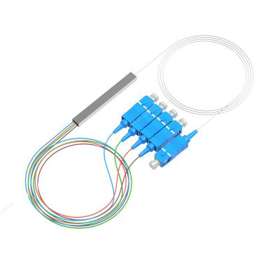 China SC UPS 1x4 Fiber Optic Splitter For FTTH Solution 0.9mm cable for sale