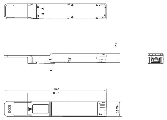 OM3887SX100 mechanical dimensions