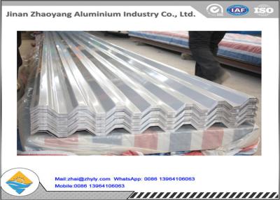 China Coated Corrugated 0.23 - 0.7mm Thick Aluminum Roofing Sheet H14 H24 H18 H112 Waterproof for sale