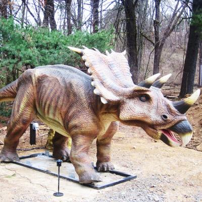 China Life size alive simulation triceratops dinosaur in outdoor park for sale
