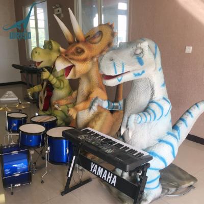 China Amusement park animatronic funny dinosaur band interactive dino for sale for sale