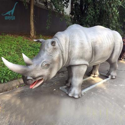 China Outdoor Park Life Size Artificial Animatronic Animals Rhinoceros for sale