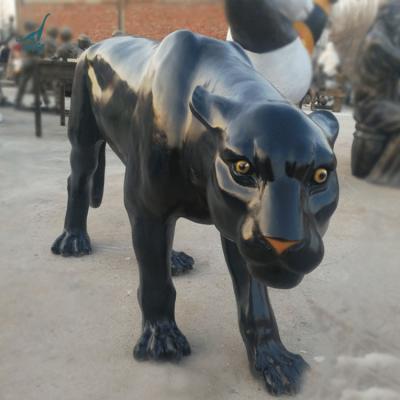 China High Quality Geometric Fiberglass Black Dog Statue in Sculptures for sale