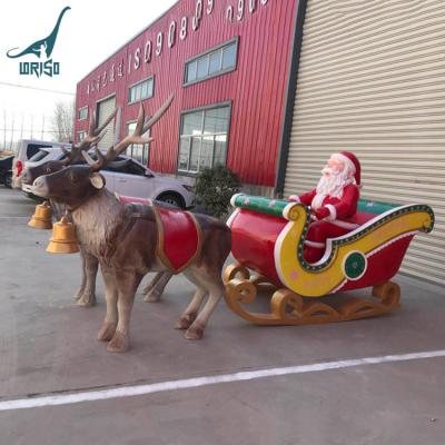 China Life Size Santa sleigh Statue for Christmas Decorative for sale