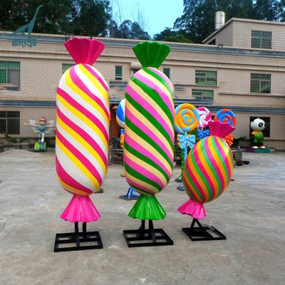 China Hot sale fiberglass large size candy statue for christmas for sale