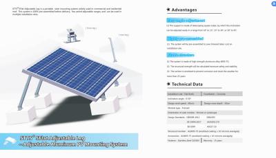 China Adjustable Aluminum PV Mounting Structure on solar energy PV system with single pile for sale