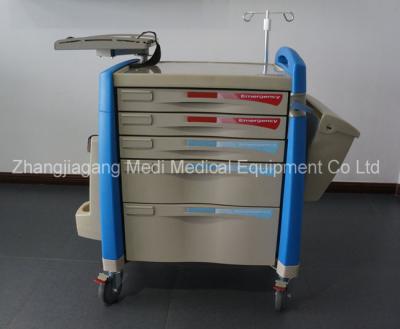 Cina Carretto lussuoso di emergenza medica con i cassetti centrali di totale 6 della serratura del cassetto in vendita