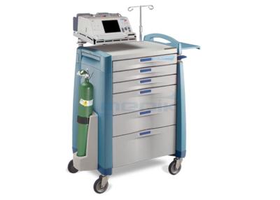 China Carretto lussuoso di emergenza medica con i cassetti centrali di totale 6 della serratura del cassetto for sale