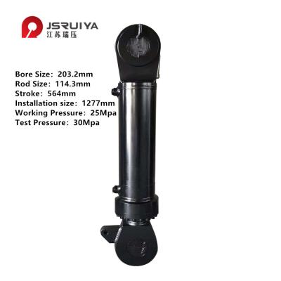 Cina cilindro idraulico su ordinazione dell'asta dell'onere gravoso di singola azione del colpo di 564mm grande in vendita