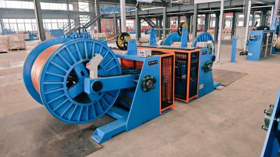China Cantilever‑Type Take‑Up Pay‑Off Machine with 500–1600 mm Reel Size, for 14–25 mm Wire Diameters and 150–300 m/min Pay‑Off Speed for sale