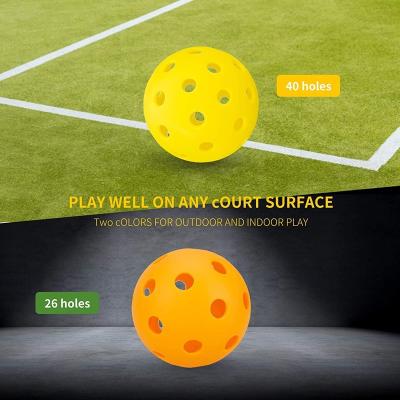 中国 Pickleballの球USAPAのかい球26の穴のPickleballの屋内スポーツの訓練の練習プラスチックPickleball 販売のため