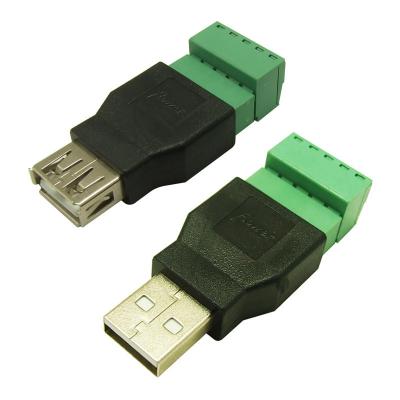中国 5つのPinのねじ込み端子へのUSBのオスかメスのジャックはコネクターのアダプターを妨げる 販売のため