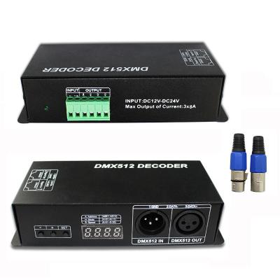 中国 デジタル表示装置DMXへのPWMが付いているDC12V~24V RGB RGBW 3CH 4CH DMX512のデコーダーはストリップの調光器を導いた 販売のため