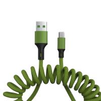 China USB Type C Fast Charging Cable 5A 30cm Coiled Braided Data Sync Cord for sale