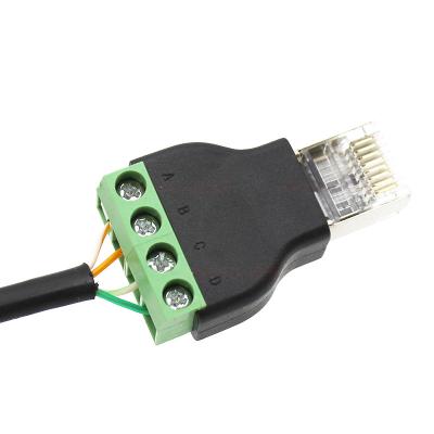 中国 RS485 4 Pinのねじ込み端子のブロックのアダプターへのRJ45ネットワークの男性プラグ8P8C 販売のため