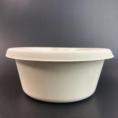 China Biodegradable Disposable Upright Bowl With Lid Biodegradable Bamboo Fiber Pulp 32oz for sale