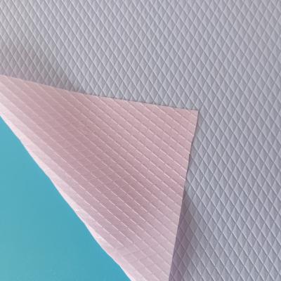 China Roze luier PE-film Prismatisch patroon Sanitair Servet achterblad Te koop