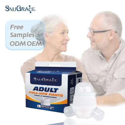 Cina SNUGRACE Direct Adult Diaper Pull Up Diaper Pants Fluff Pulp e Prevenzione delle perdite 3D in vendita