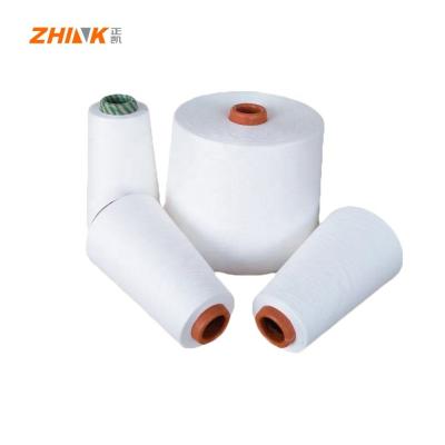 China GRS MVS Garens 100% gerecycled polyester Ne32S Vortex Spinning Garn Raw White Te koop