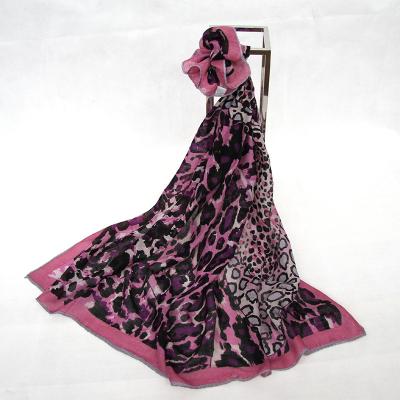 China Wool / Cashmere Pashmina Silk Shawl Leopard Print Scarves For Womens for sale