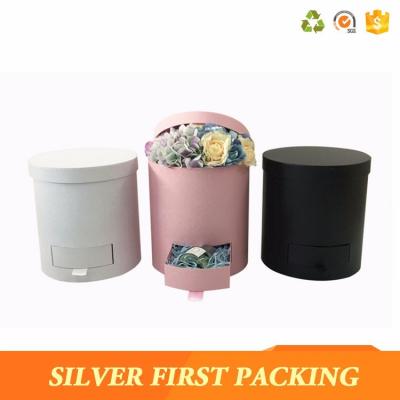China High quality Wholesale Custom Round Flower Box Rose Box with drawer for sale