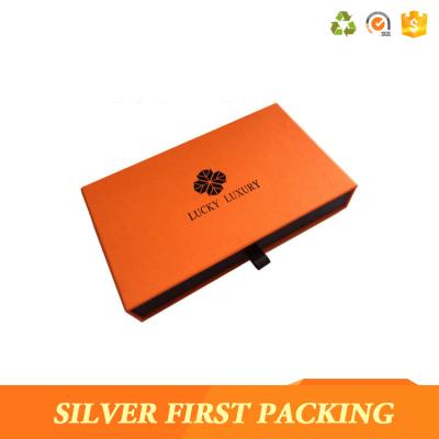 China Silverfirst Custom Gold Foil Stamping Logo Printed Drawer Paper Box With Pull-out Drawer for sale