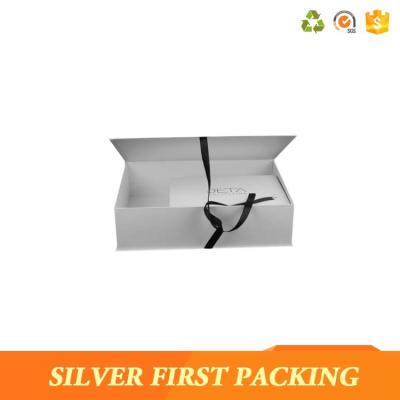 China Silver First  custom hand made luxury logo printing magnetic closure gift packaging box for sale