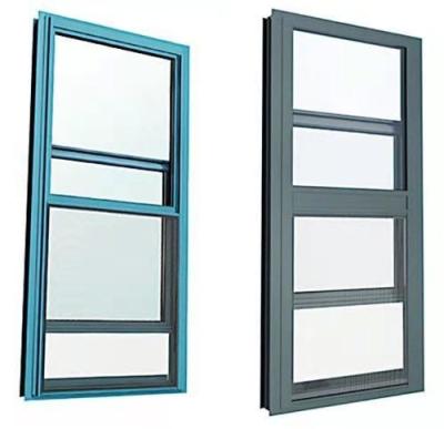 China Design Courtyard Single Hung Sash Aluminum Windows with Fibreglass Screen Netting for sale