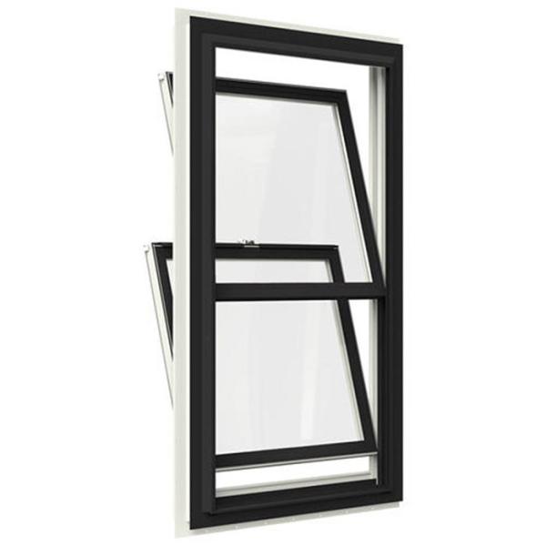 Quality Electric Lift Up Double Glass Aluminum Frame Smart Hung Window with Brown Glass Color for sale
