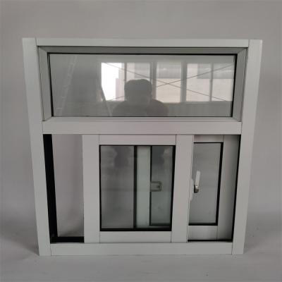 China Ventana de aluminio de apertura deslizante con vidrio azul y malla de acero inoxidable en venta