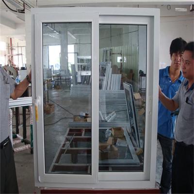 Cina Finestra scorrevole a prova di vento a doppio vetro Upvc Pvc Casa Finestre da Grill Designs in vendita