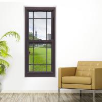 China Customized UPVC Black Single-Hung Windows with Roller Blind Curtain Type for sale