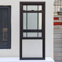 China Customized UPVC Black Single-Hung Windows with Roller Blind Curtain Type for sale