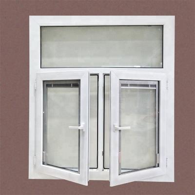 Cina Sistema di doppia tenuta EPDM Casement Finestre con persiane Cornice di vetro in plastica Bianco in vendita