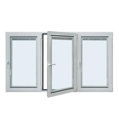 Cina Stainless Steel Screen Netting Upvc Casement Window Frame Stile Americano Triple Glass in vendita