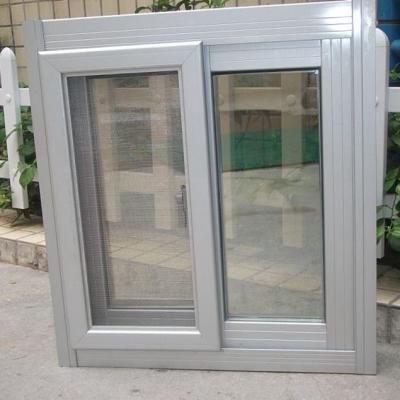 China Grote dubbele glazen aluminium schuiframmen met glasvezel-schermnetmateriaal Te koop