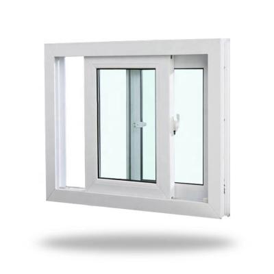 Cina Finestra di vetro UPVC a prova di uragano scorrevole orizzontale con telaio resistente in vendita