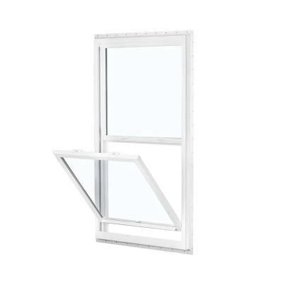 China Black Vinyl Single Sash Double Hung Upvc Pvc Windows with 1.8mm/2.0mm Profile Thickness for sale
