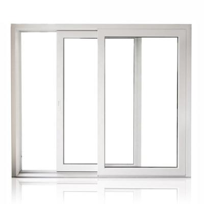 China Sliding Curtain Type Window Upvc Profile European Style Double Glazed Sliding Window for sale