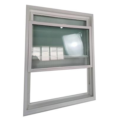 China Dubbelpaneel Upvc orkaan Dubbelhangen ramen met vouwdoek van poeder gecoat Te koop