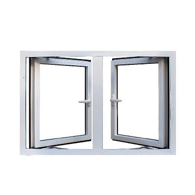 China Energie-thermische break upvc drievoudig geglazuurd passief huis Vensters met hangende gordijn type Te koop
