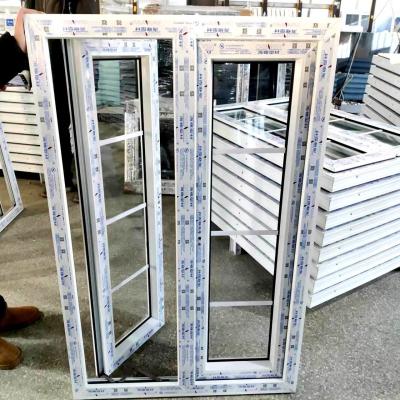 Cina Casamento a doppio pannello in PVC bianco Upvc Finestre francesi con apertura orizzontale in vendita