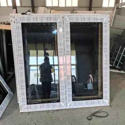 Cina Casamento a doppio pannello in PVC bianco Upvc Finestre francesi con apertura orizzontale in vendita