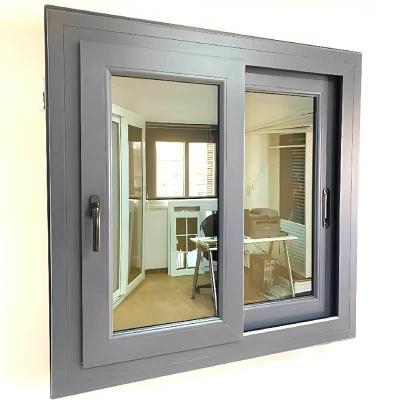 Cina Mercato americano Finestra scorrevole in vetro temperato a cornice in PVC con tenda appesa in vendita